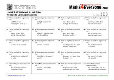 Algebra Word Problems Worksheets Gcse