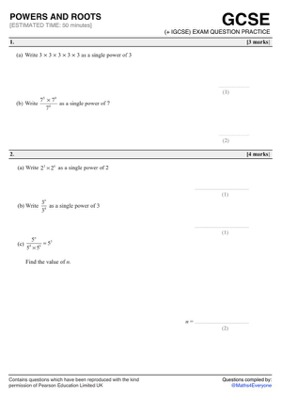GCSE 9-1 Practice Questions (by Topic)