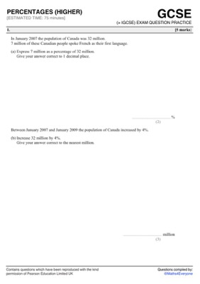 GCSE 9-1 Practice Questions (by Topic)