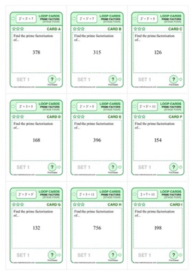 Maths Loop Cards