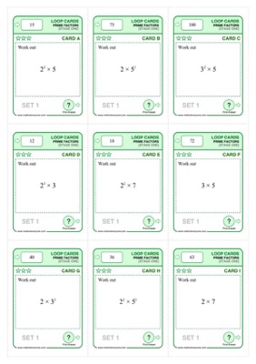 Maths Loop Cards